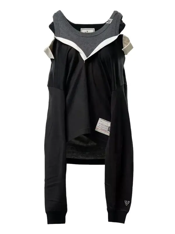 Mihara Yasuhiro Layered Rugby Shirt - Black