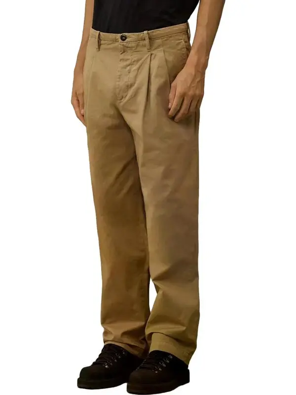 C.P. COMPANY Pleated Straight-leg Trousers - Neutrals