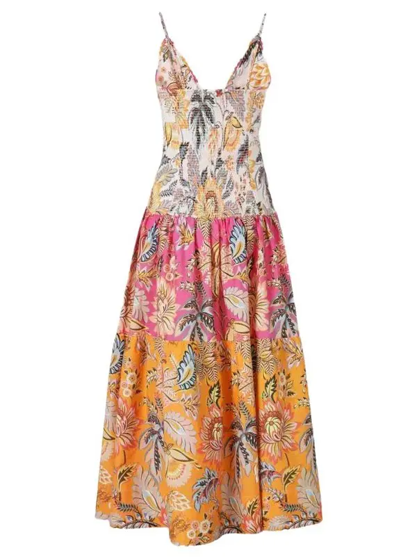 Farm Rio Ligia Floral-print Maxi Dress - Pink