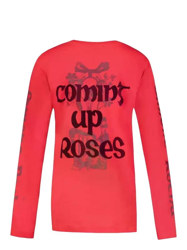 Simone Rocha Coming Up Roses Long Sleeve T-shirt - Red