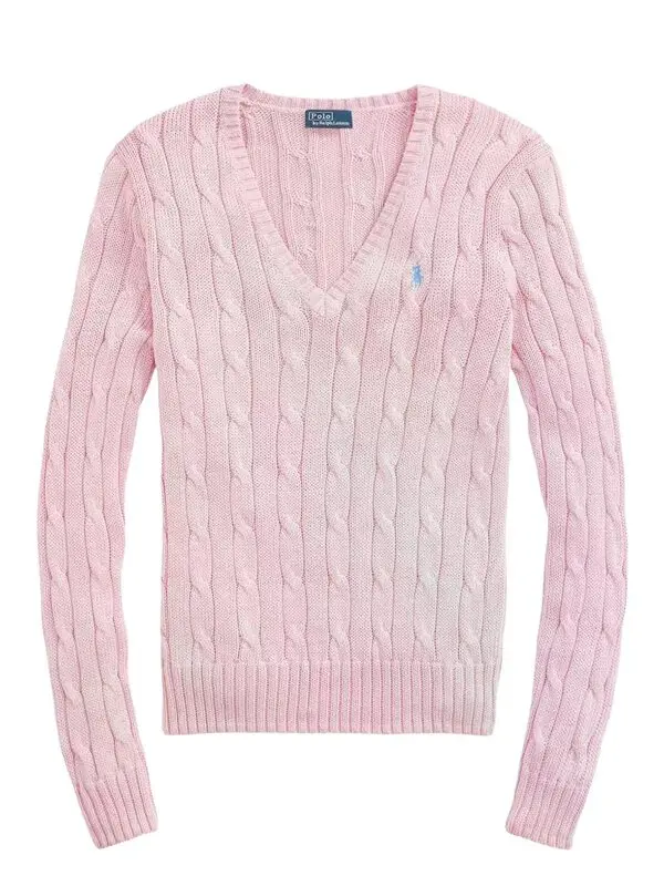 Polo Ralph Lauren Cable-knit V-neck Sweater - Pink