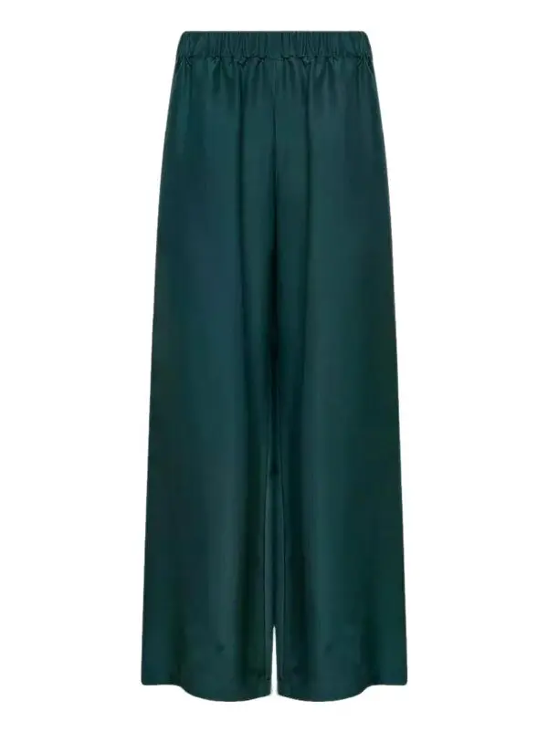 Max Mara Wide-leg Silk Trousers - Green