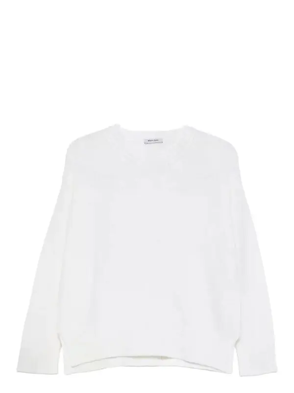BASE Round Neck Sweater - White
