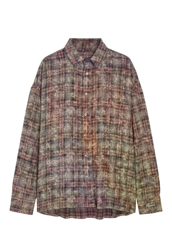 PICANTE Rocco Check-pattern Cotton Shirt - Grey