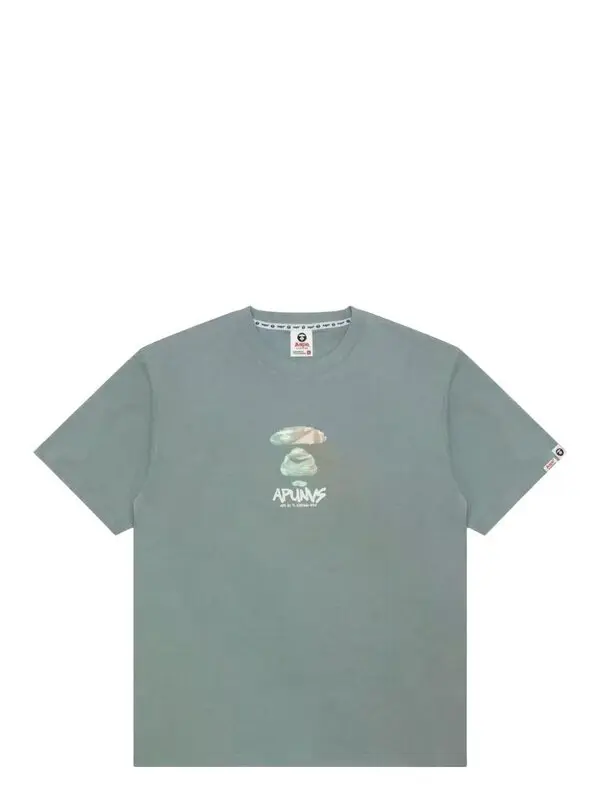AAPE BY *A BATHING APE Moonface Logo-print T-shirt - Grey