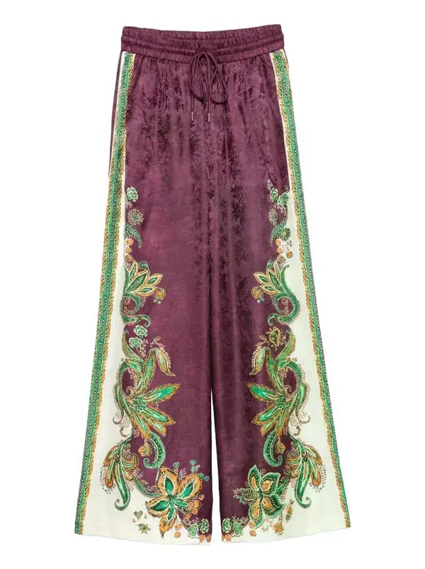 ALEMAIS Alemas Ruthie Paisley-print Palazzo Pants - Purple