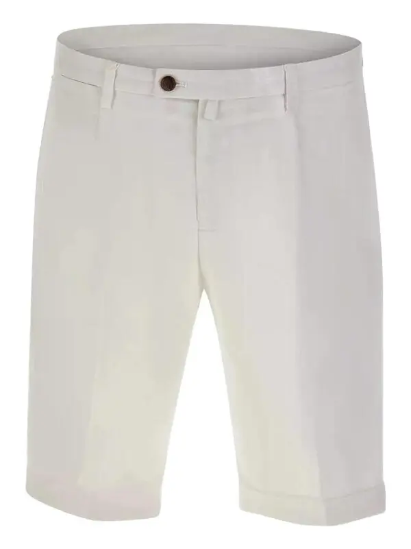 BRIGLIA 1949 Turn-up Hem Tailored Shorts - White