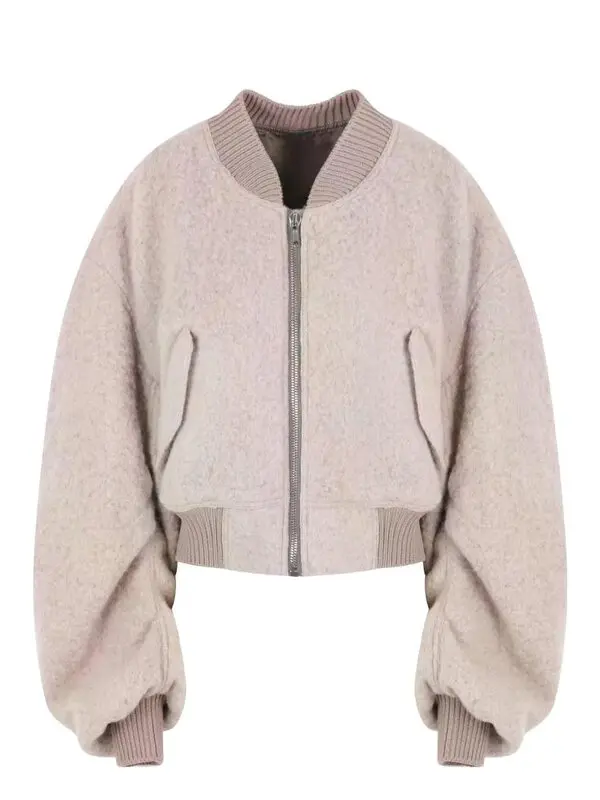 Rick Owens Cropped Bomber Jacket - Neutrals