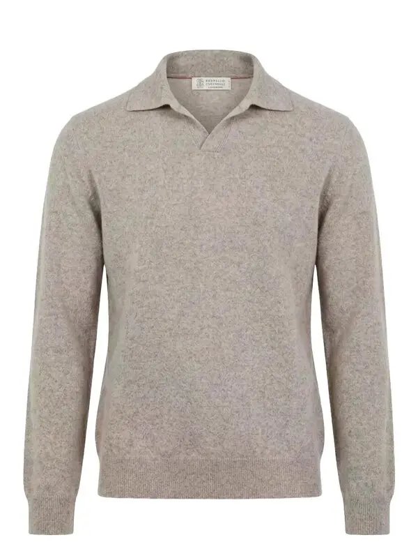 Brunello Cucinelli Knitted Polo Sweater - Neutrals