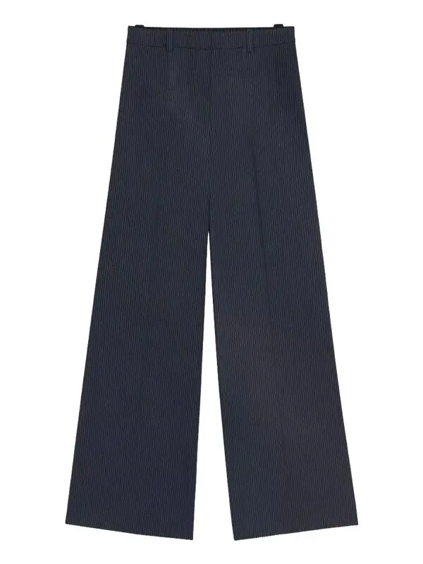 Hugo Pinstripe-pattern Wide-leg Trousers - Blue