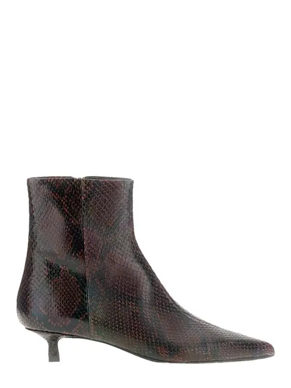 AeydĒ Sofie Snake-print Pointed-toe Ankle Boots - Brown