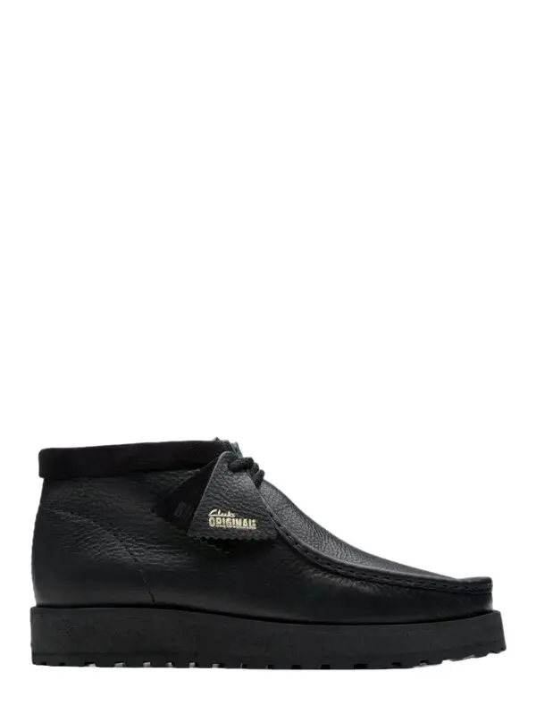 Clarks Wallabee Scout Leather Desert Boots - Black