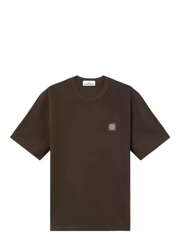 Stone Island Logo-patch T-shirt - Brown