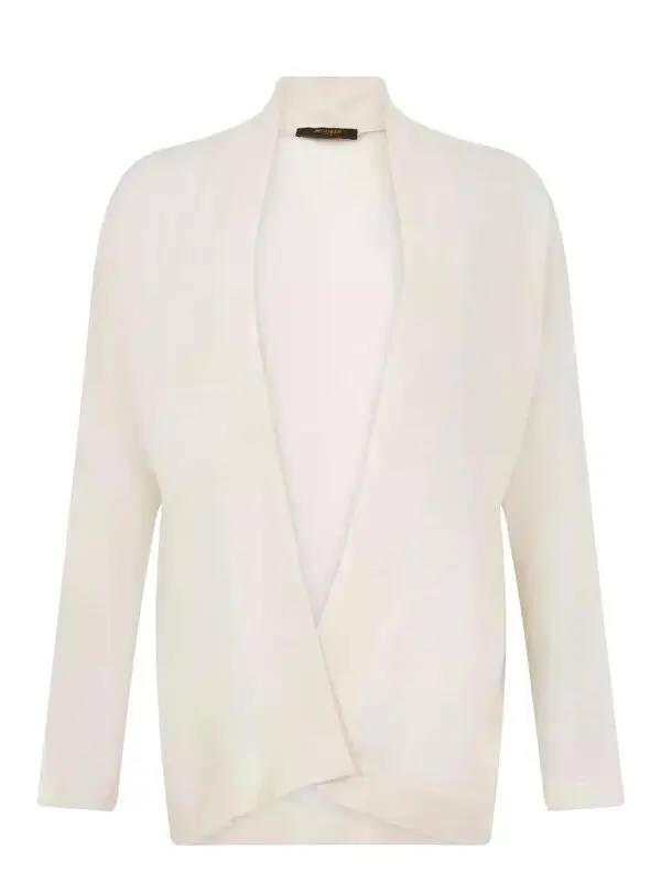 MOORER Fine-knit Open-front Sweater With Shawl Lapels - Neutrals