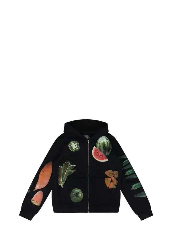 DENIM TEARS Fruit-print Hoodie - Black