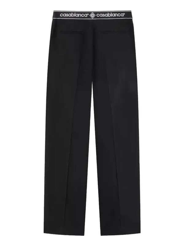 Casablanca Tailored Trousers With Logo Waistband - Black