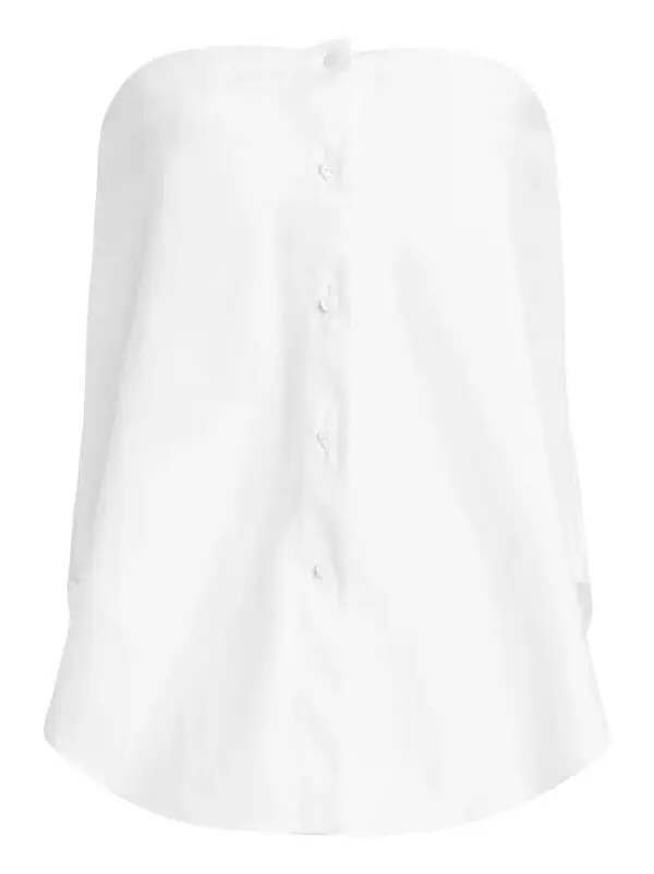 Brandon Maxwell Shea Strapless Poplin Top - White