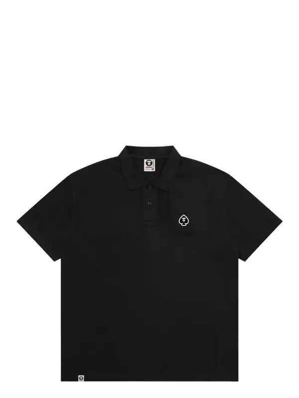 AAPE BY *A BATHING APE Aapenow Spades Logo-patch Polo Shirt - Black