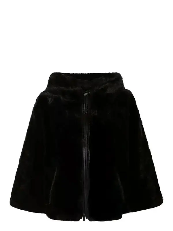 Pinko Faux Fur Hooded Jacket - Black
