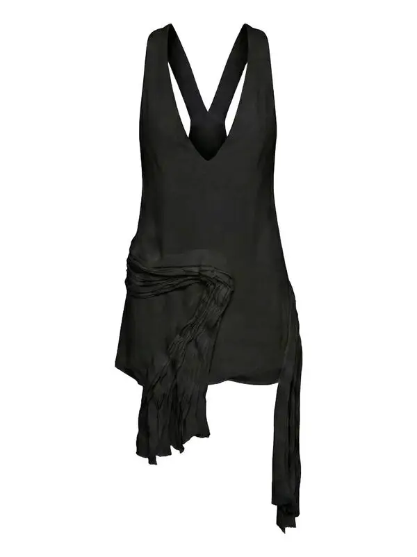 Tove Bebe Draped Racerback Blouse - Black