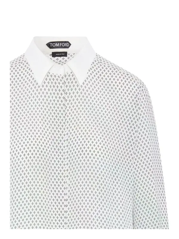 TOM FORD Geometric Print Silk Shirt - White