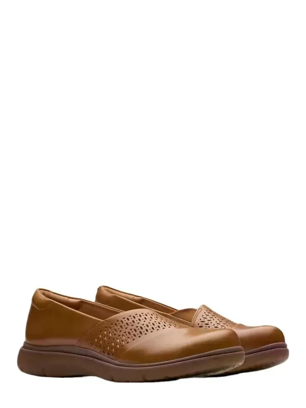 Clarks Certina Edge Laser-cut Leather Slip-on Sneakers - Brown