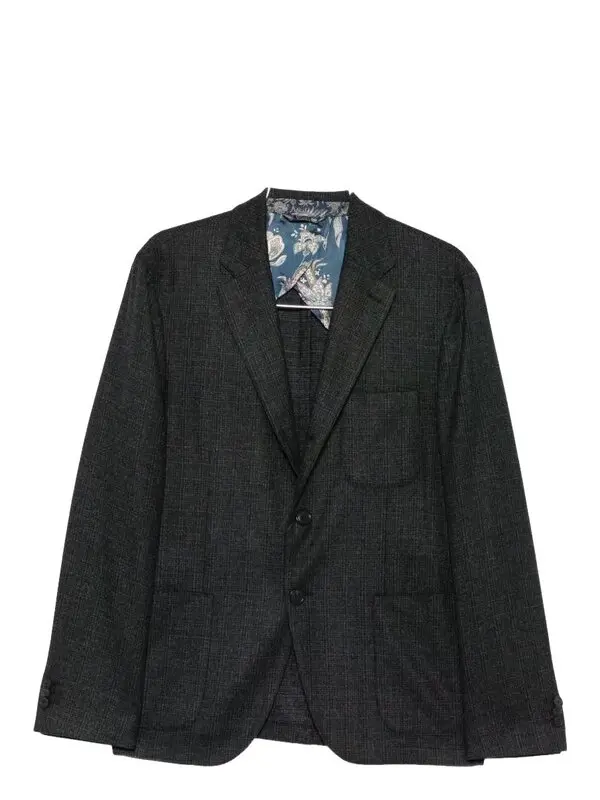 Etro Check-pattern Single-breasted Blazer - Grey