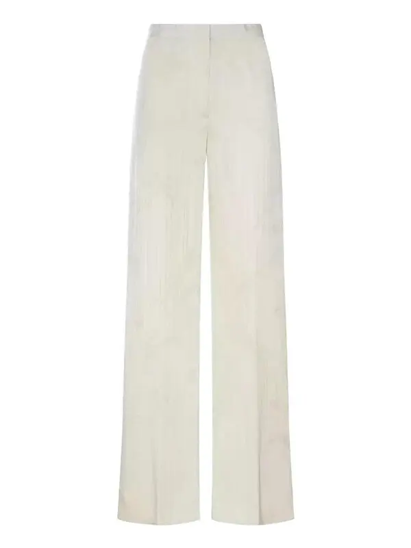 FORTE_FORTE Floral Jacquard Wide-leg Trousers - Neutrals