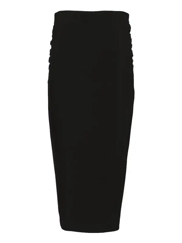 Max Mara Ruched Detail Midi Skirt - Black