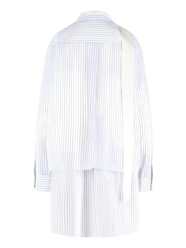 Sacai Striped Scarf Detail Mini Dress - White