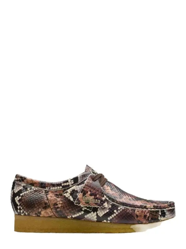 Clarks Wallabee Snake-print Boat Shoes - Brown