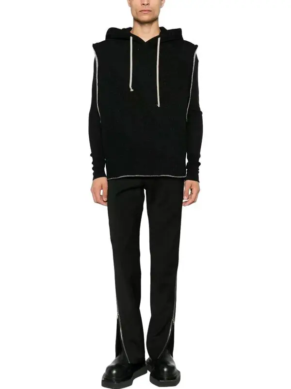 Rick Owens Sleeveless Drawstring-hood Hoodie - Black