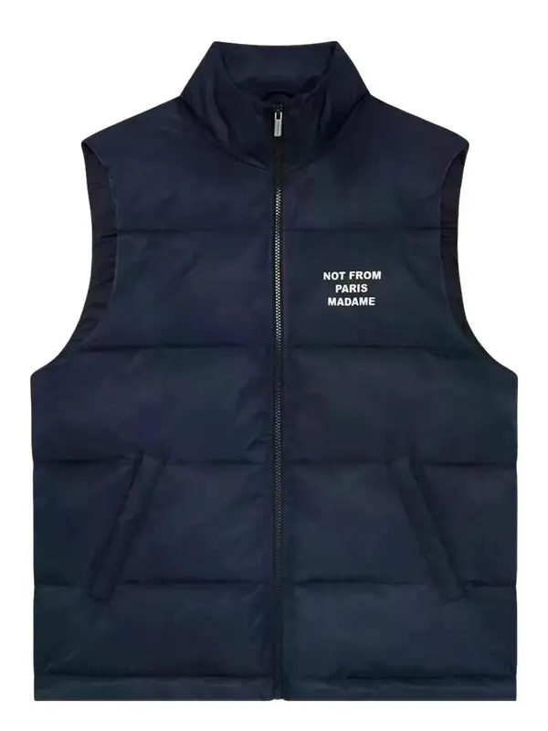Drole De Monsieur Quilted Logo-print Gilet - Blue