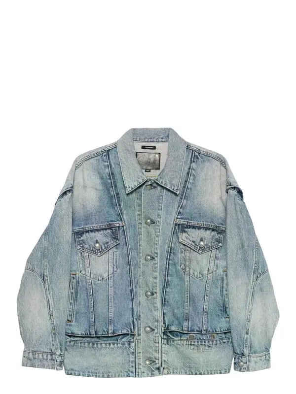 R13 Layered Effect Denim Jacket - Blue