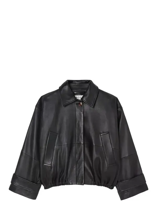 RÓHE Leather Blouson Jacket - Black