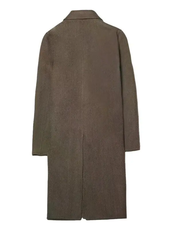 JIL SANDER Diagonal-weave Single-breasted Coat - Brown