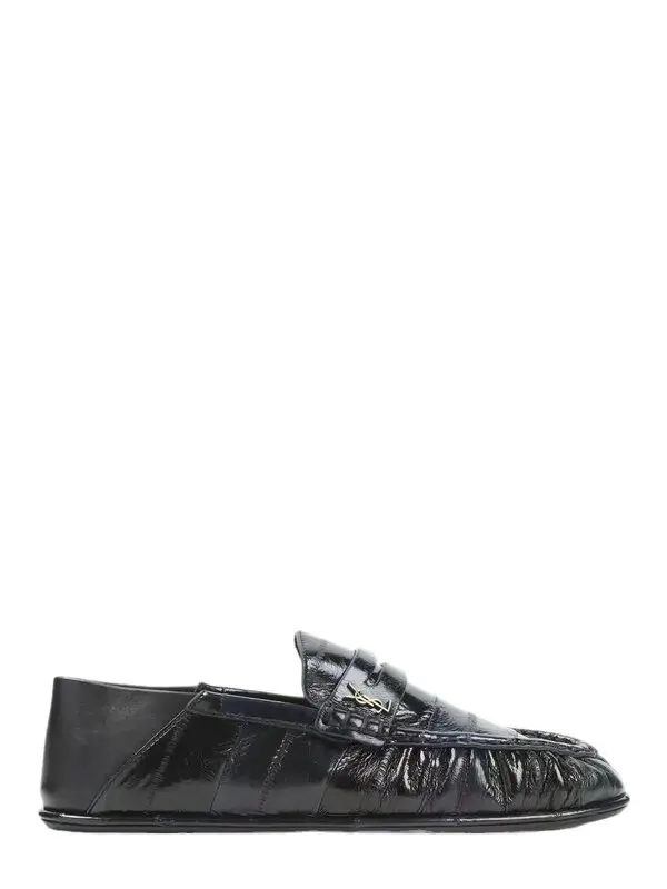 Saint Laurent Cassandre Ruched Loafers - Blue