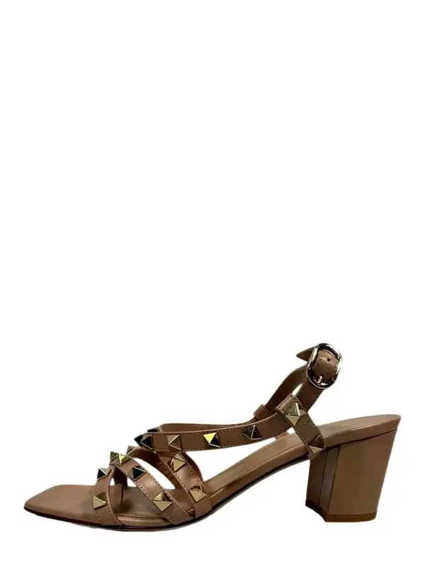 Valentino Garavani Rockstud Ankle Strap Sandals - Brown