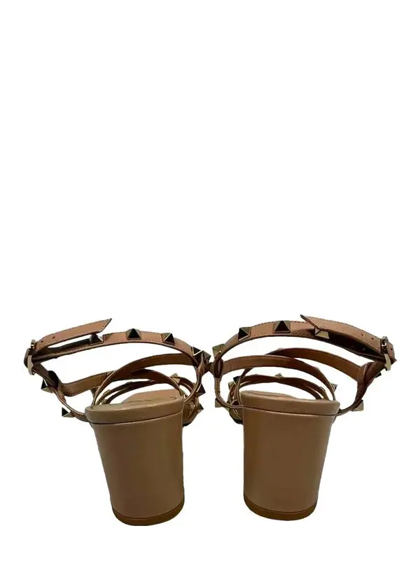 Valentino Garavani Rockstud Ankle Strap Sandals - Brown