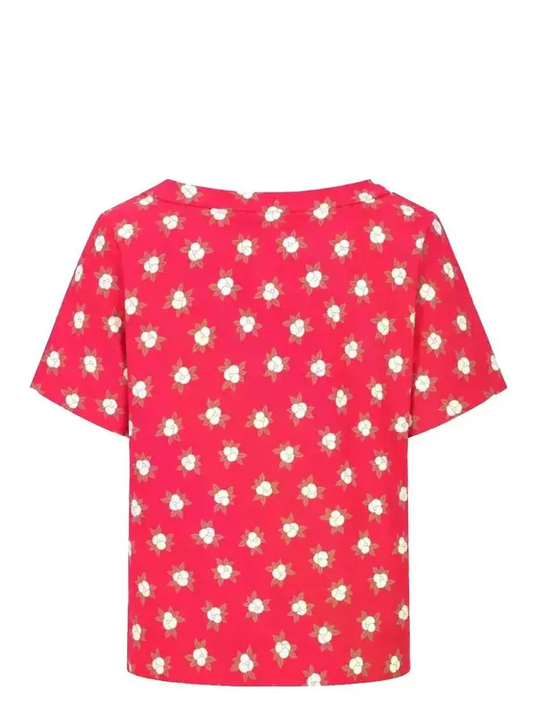 LAURA URBINATI Camellia Print T-shirt - Red