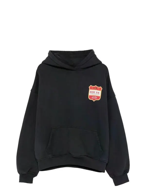 Rhude Logo Print Hoodie - Black