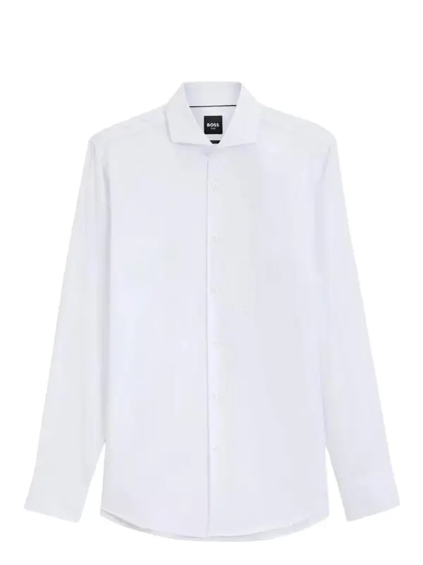 BOSS One Slim-fit Shirt In Wrinkle-resistant Oxford Cotton - White