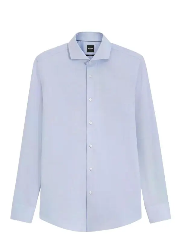 BOSS Slim-fit Cotton Shirt - Blue
