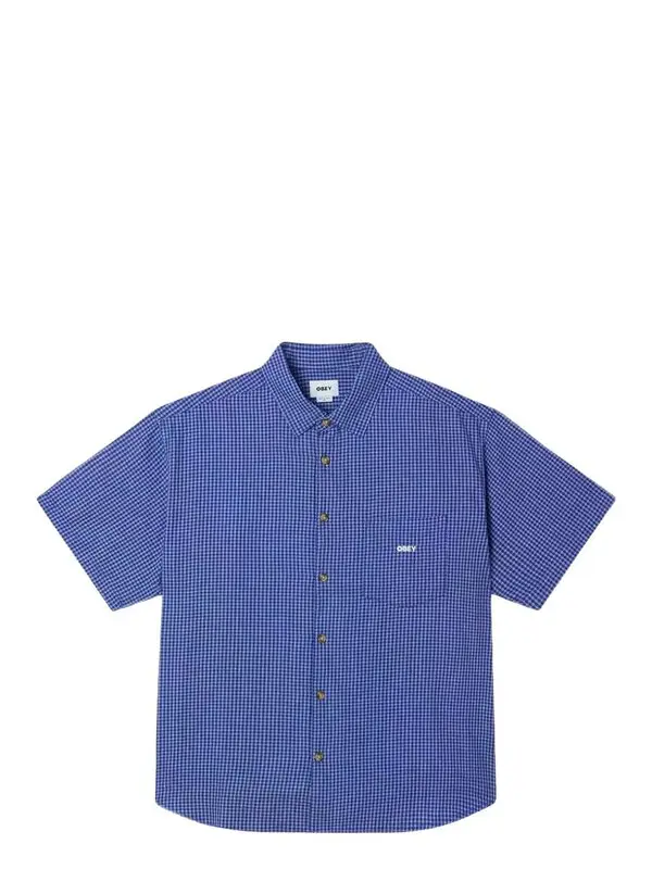 Obey Bigwig Frank Gingham Short-sleeve Shirt - Blue