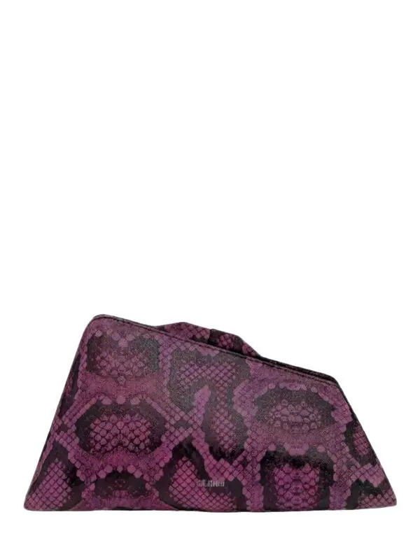 Attico 8.30 Pm Snakeskin-effect Clutch Bag - Purple