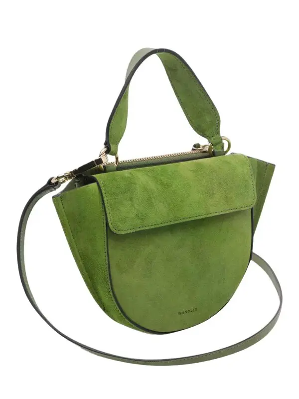 WANDLER Hortensia Suede Clutch Bag - Green