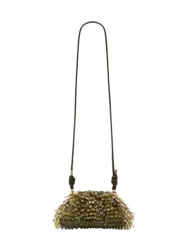 Cult Gaia Jaala Bead-embellished Clutch Bag - Green