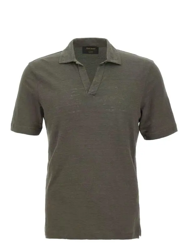 GRAN SASSO Open-collar Short-sleeve Polo Shirt - Green