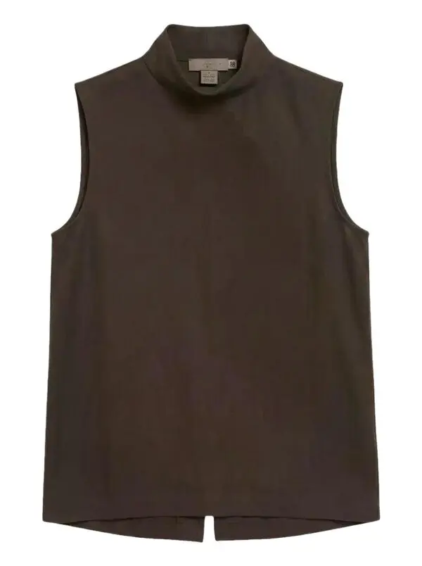 Christian Wijnants Sleeveless High Neck Blouse - Brown