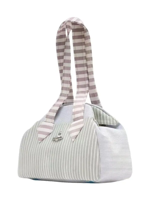 VIVIENNE WESTWOOD Medium Yasmine Archive Striped Tote Bag - Grey